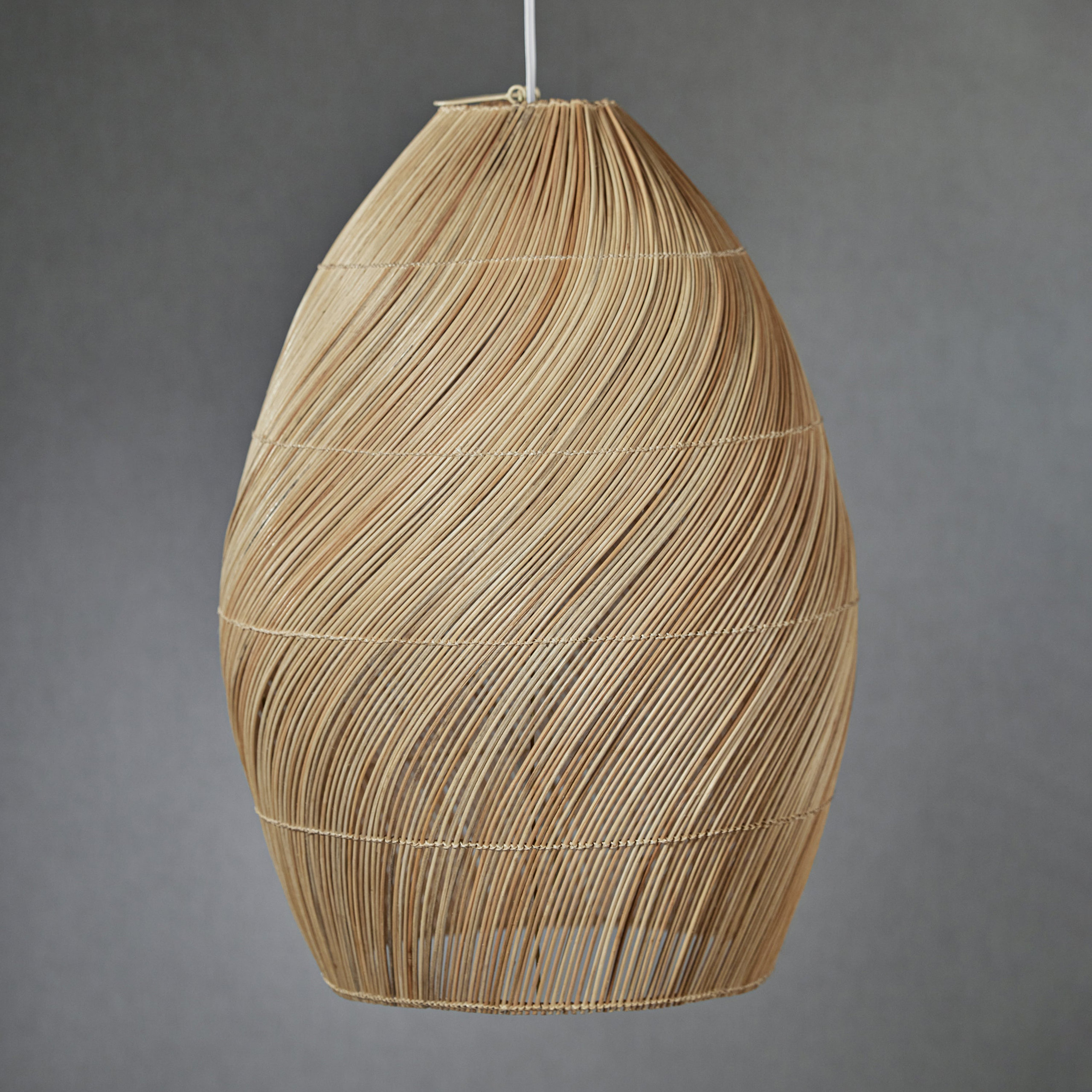 Marcel Spiral Rattan Pendant Lamp, L- 19.5" x 28" - Tropical - Pendant ...