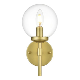 Ingrid 1 Light Bathroom Vanity Light, Brass - Contemporary - Bathroom ...