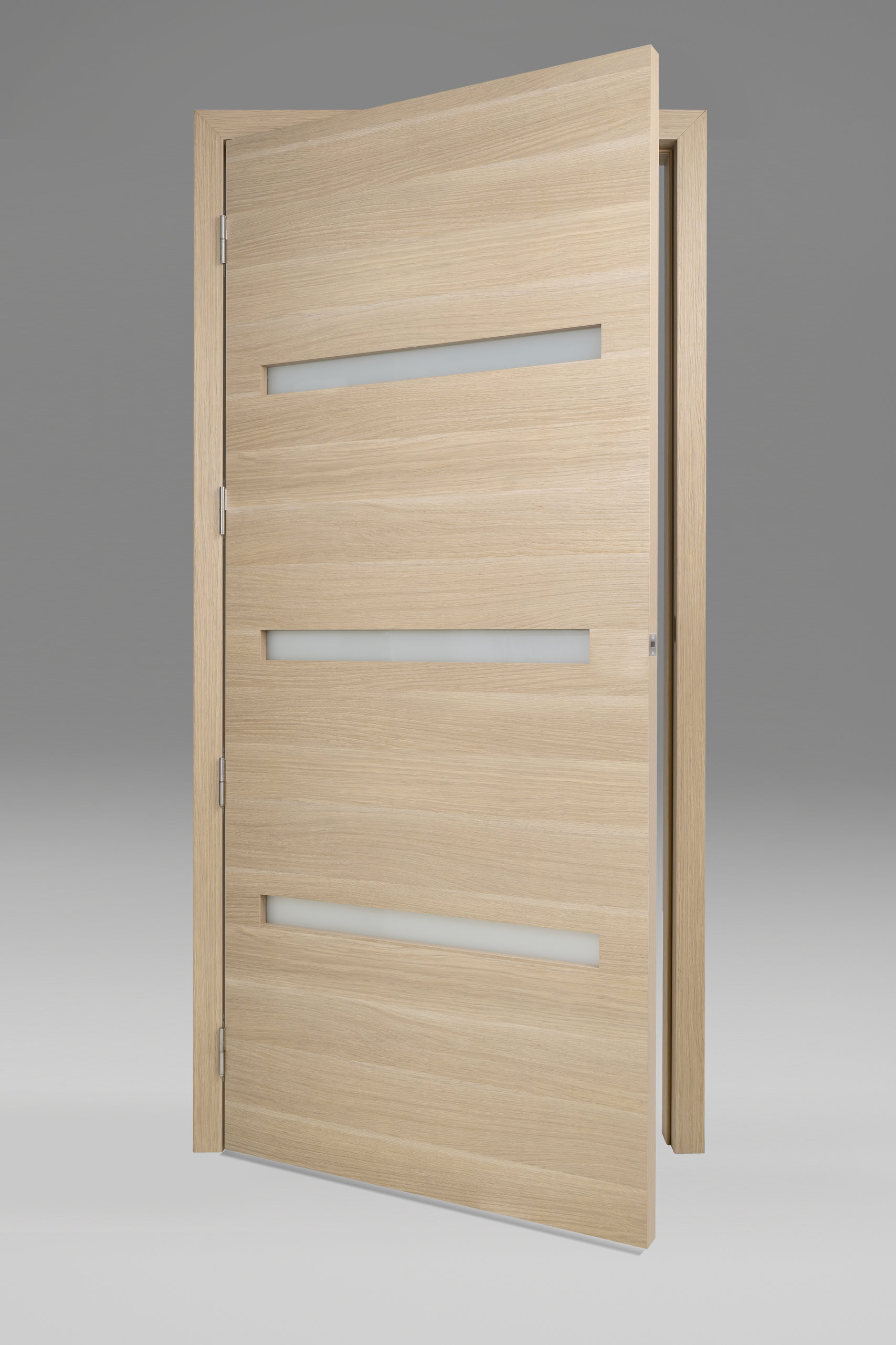 Modern Pre-hung Italian Interior Door Urban Vetro White Oak Right, 30 X ...