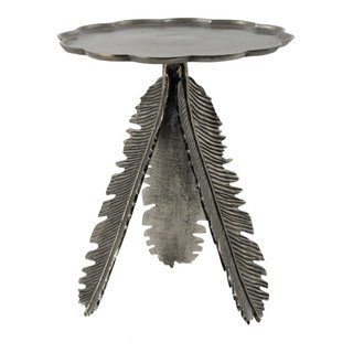 Aluminum Leaf Side Table 17x17x19.5" - Tropical - Side Tables And End ...