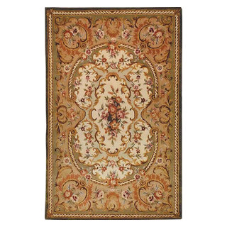 Safavieh Classic CL222A Ivory/Light Green Rug, 8' Round - Victorian ...
