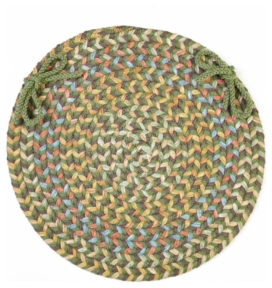 Rhody Rug Cypress Olive 15" Chair Pad - Contemporary - Seat Cushions ...