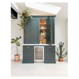 Dark Green Shaker Kitchen - Transitional - Home Bar - Essex - by Tom ...