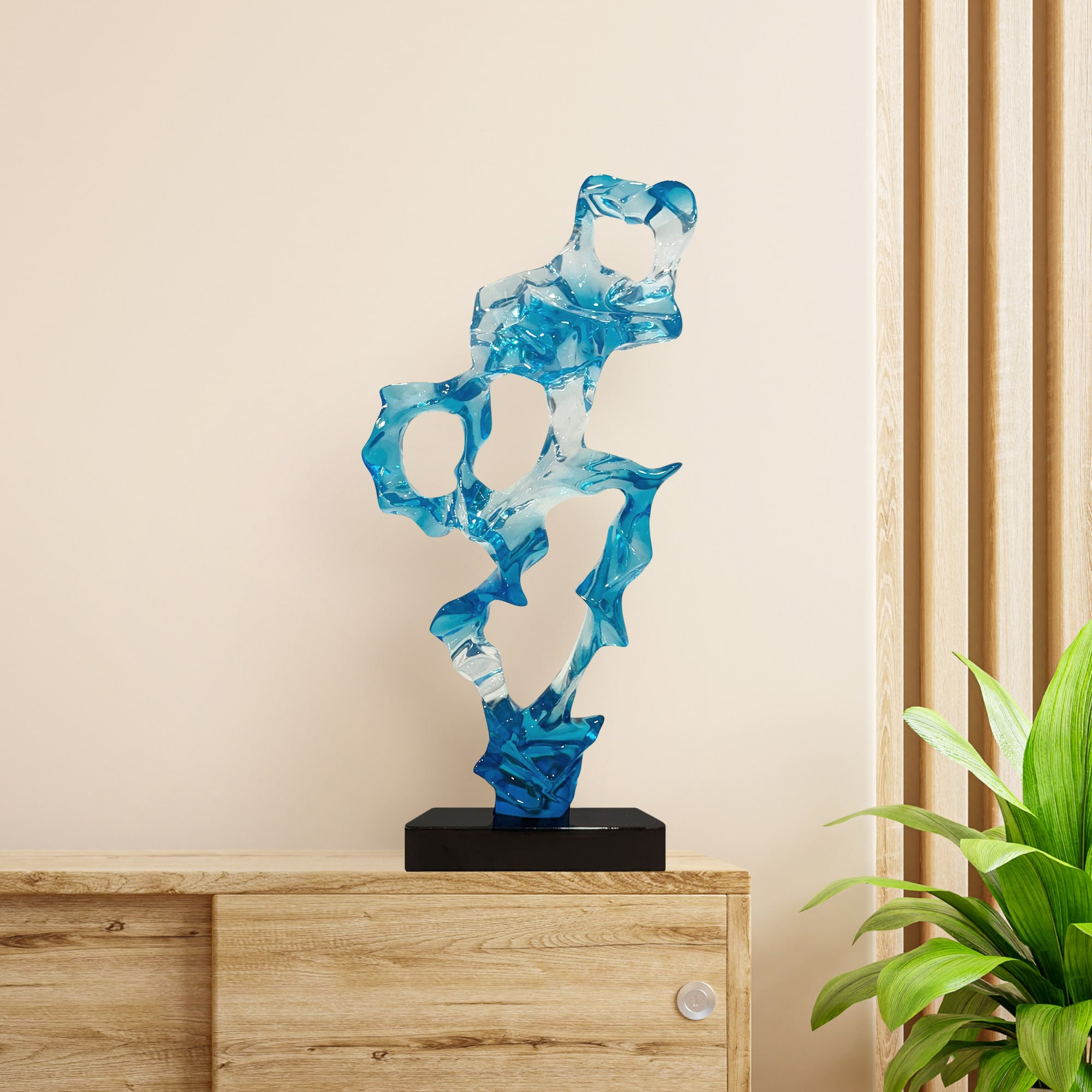 Clear Blue Resin Sculpture - Modern - Decorative Objects And Figurines ...