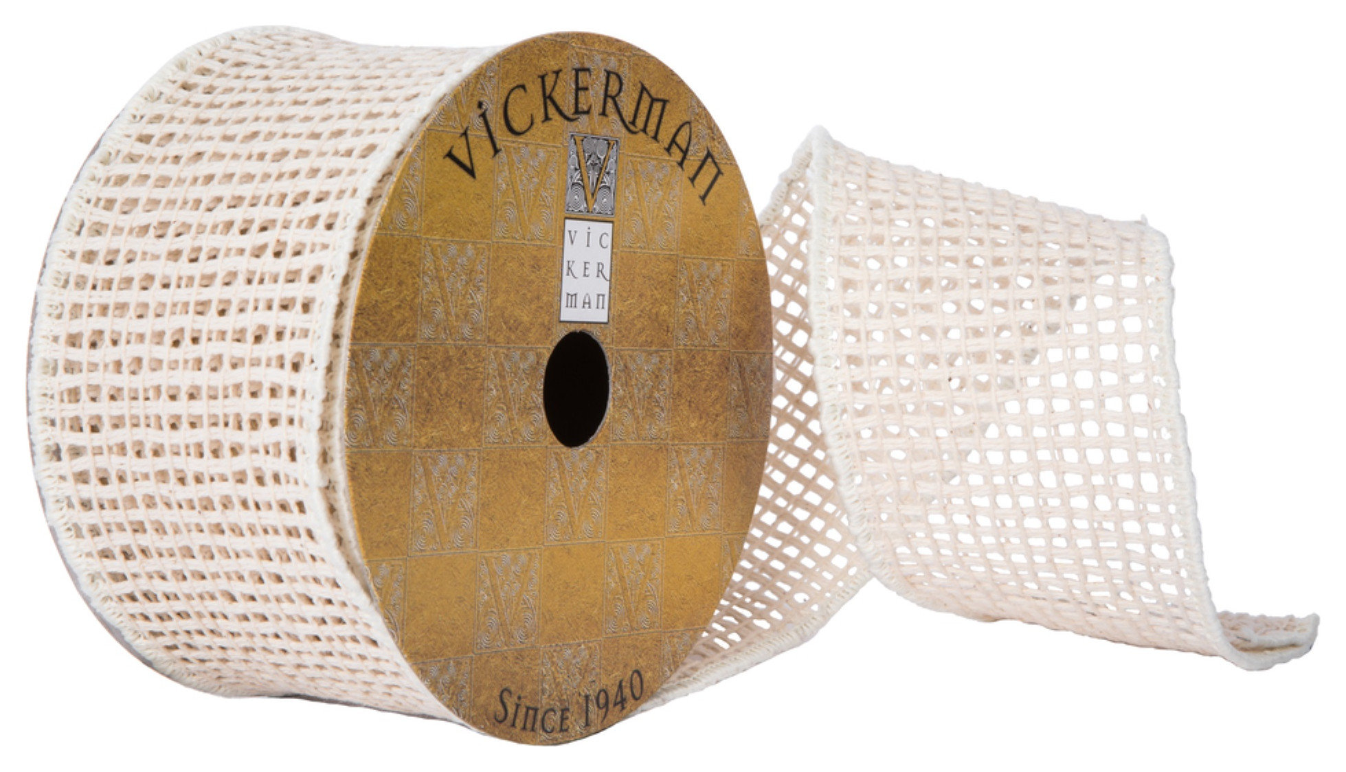 4"x10Yd Beige Threaded Mesh Ribbon - Contemporary - Holiday Decorations ...