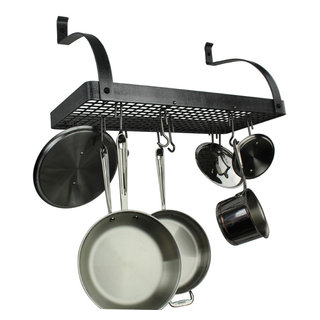 Handcrafted 36" Deep Bookshelf WallRack wCurved Arms and 12 Hks ...