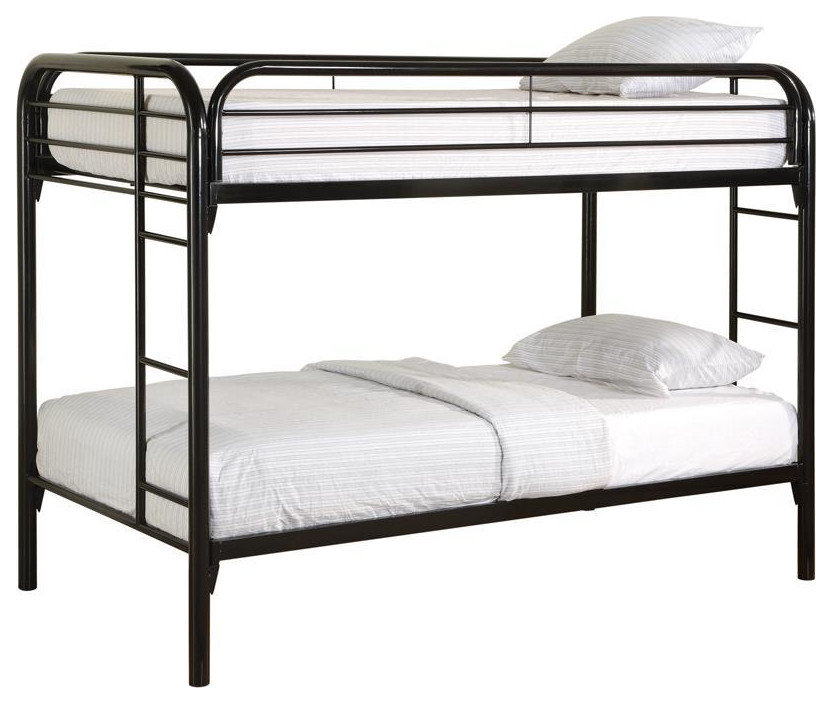 Morgan Twin Over Twin Bunk Bed Black - Contemporary - Outdoor Lounge ...