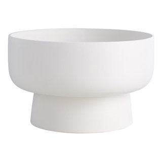Elegant Large Footed Matte White Bowl Vase Designer 16" Ceramic ...