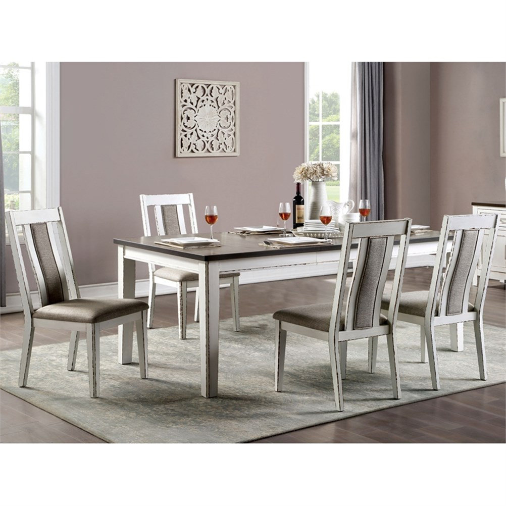 Furniture of America Fie Rustic Solid Wood 5-Piece Dining Table Set in ...