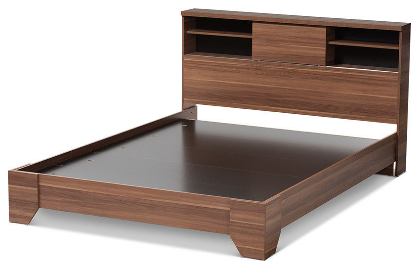 Vanda Modern and Contemporary Two-Tone Walnut and Black Wood Queen ...
