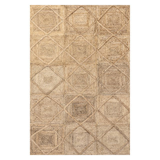 Nuloom Mahalia Raised Diamond Jute Rug, Natural, 8' x 10 ...
