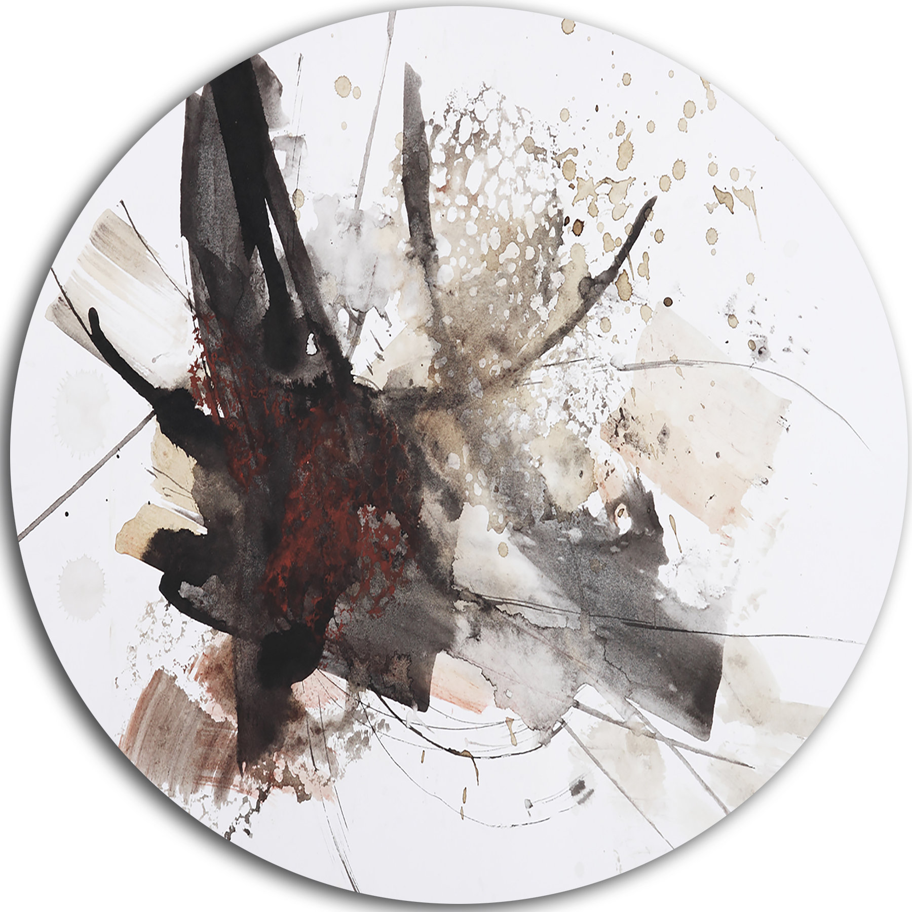 Designart - Artistic Splash' Landscape Circle Metal Wall Art, Disc of ...