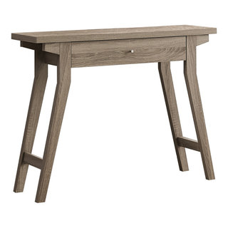 HomeRoots Rectangular Dark Taupe Accent Table With Storage Drawer ...