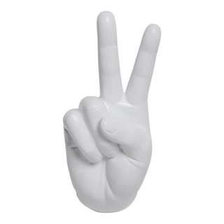 Interior Illusions Plus White Peace Hand Wall Mount, 8.5" Tall ...
