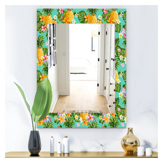 Designart Tropical Mood Pineapple 5 Bohemian Eclectic Frameless Vanity ...