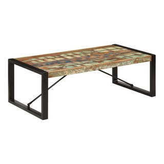 vidaXL Coffee Table Multicolor Solid Reclaimed Wood 47.2 in long ...