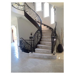 Indoor custom wrought iron railing - Staircase - Toronto - by dr brass ...