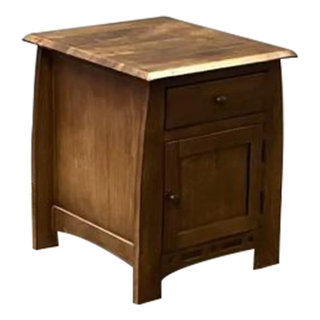 Mission Quarter Sawn White Oak 1 Drawer 1 Door Inlay End Table ...