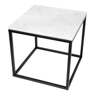 Prairie 20"x20" End Table With Marble Top - Transitional - Side Tables ...