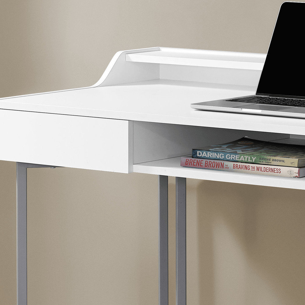 22" White Rectangular Writing Desk - Contemporary - Desks And Hutches ...