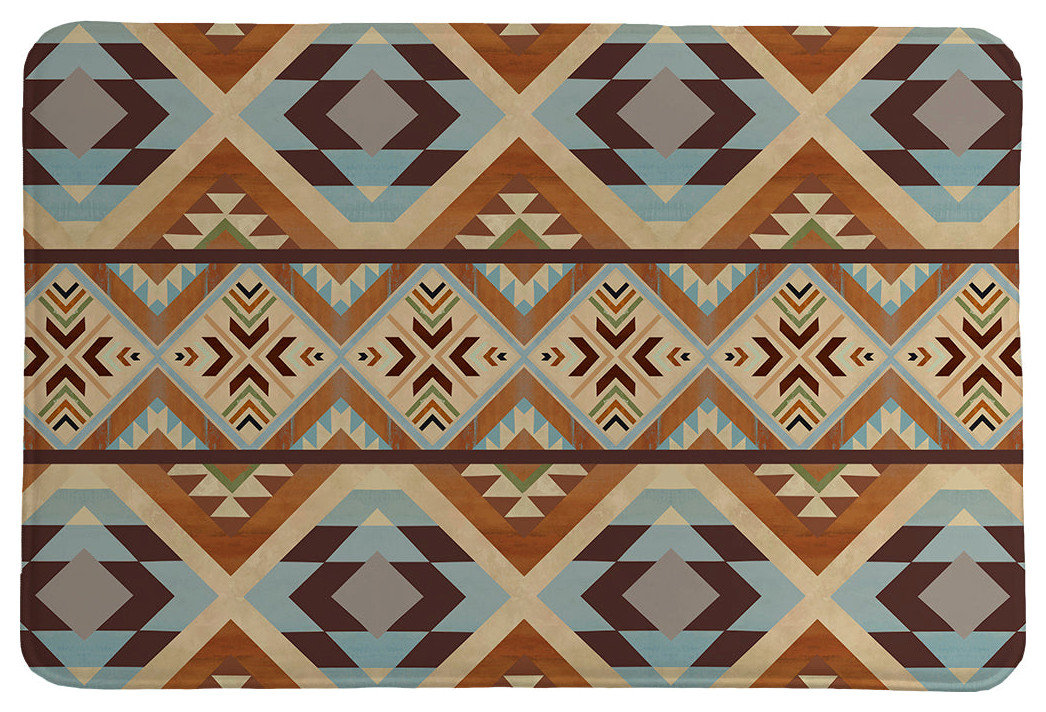 Laural Home Southwest Tile Memory Foam Rug, 21" X 34" - Southwestern ...