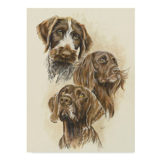 "German Pointers" by Barbara Keith, Canvas Art, 32"x24" - Contemporary ...