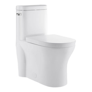 Monaco One-Piece Elongated Left Side Flush Handle Toilet 1.28 gpf ...