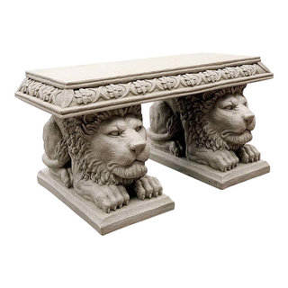 Grand Lion Bench of St Johns Square - Traditional - Outdoor Benches ...