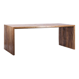 Chilton 78" Rectangular Reclaimed Teak Waterfall Dining Table - Rustic ...