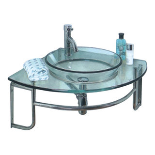 Fresca Ordinato Corner Mount Glass Vanity, 24x24x12.25 - Contemporary ...
