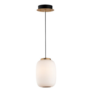 Soji 2-Light LED Pendant in Black with Gold, 7.000 - Transitional ...