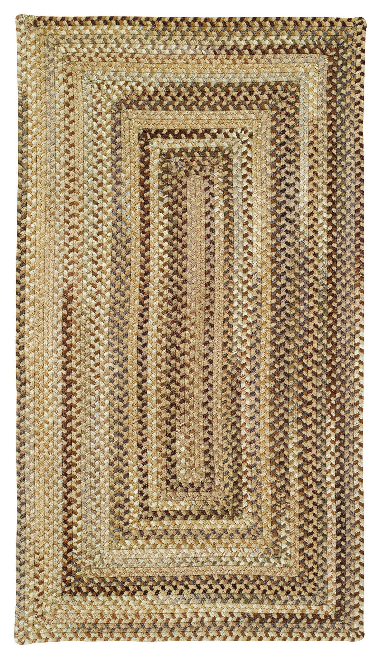 Manchester Concentric Braided Rectangle Rug, Beige Hues, 2'3"x4 ...