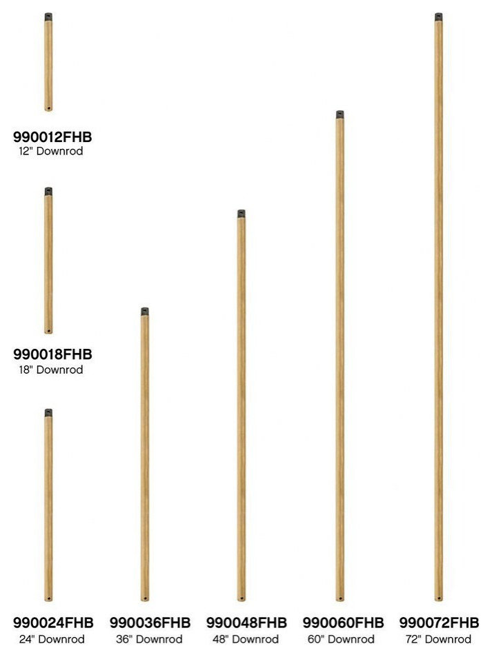 Ceiling Fan Downrod-72 Inch Down Rod Length-Heritage Brass Finish ...