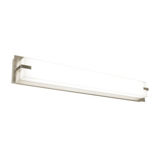 Sinclair LED Vanity, Satin Nickel Finish, White Acrylic Shade, 50 ...