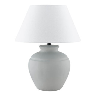 Bolton 25.5" Table Lamp With Linen Shade, Gray - Transitional - Table ...
