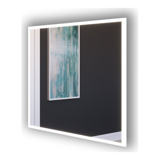 Smart Lisa Dimmable LED Bathroom Mirror With Voice Control, 36"x30 ...