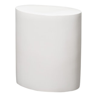 Large Oval Stool/Table, White 20x13.5x22 - Contemporary - Accent And ...
