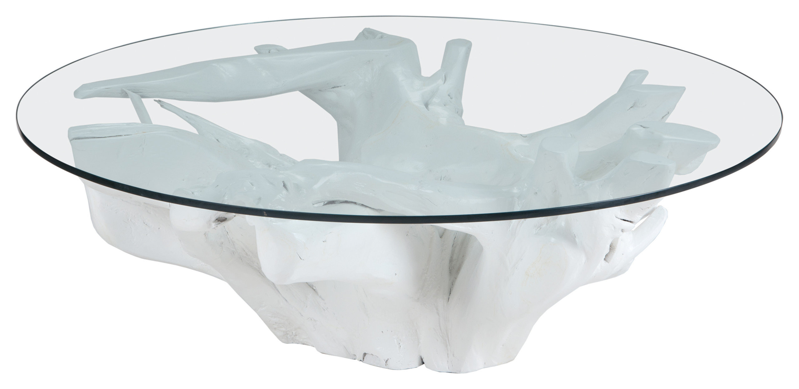 ELK Home 7011-005 Yava Teak Root Cocktail Table With Glass Top, White ...