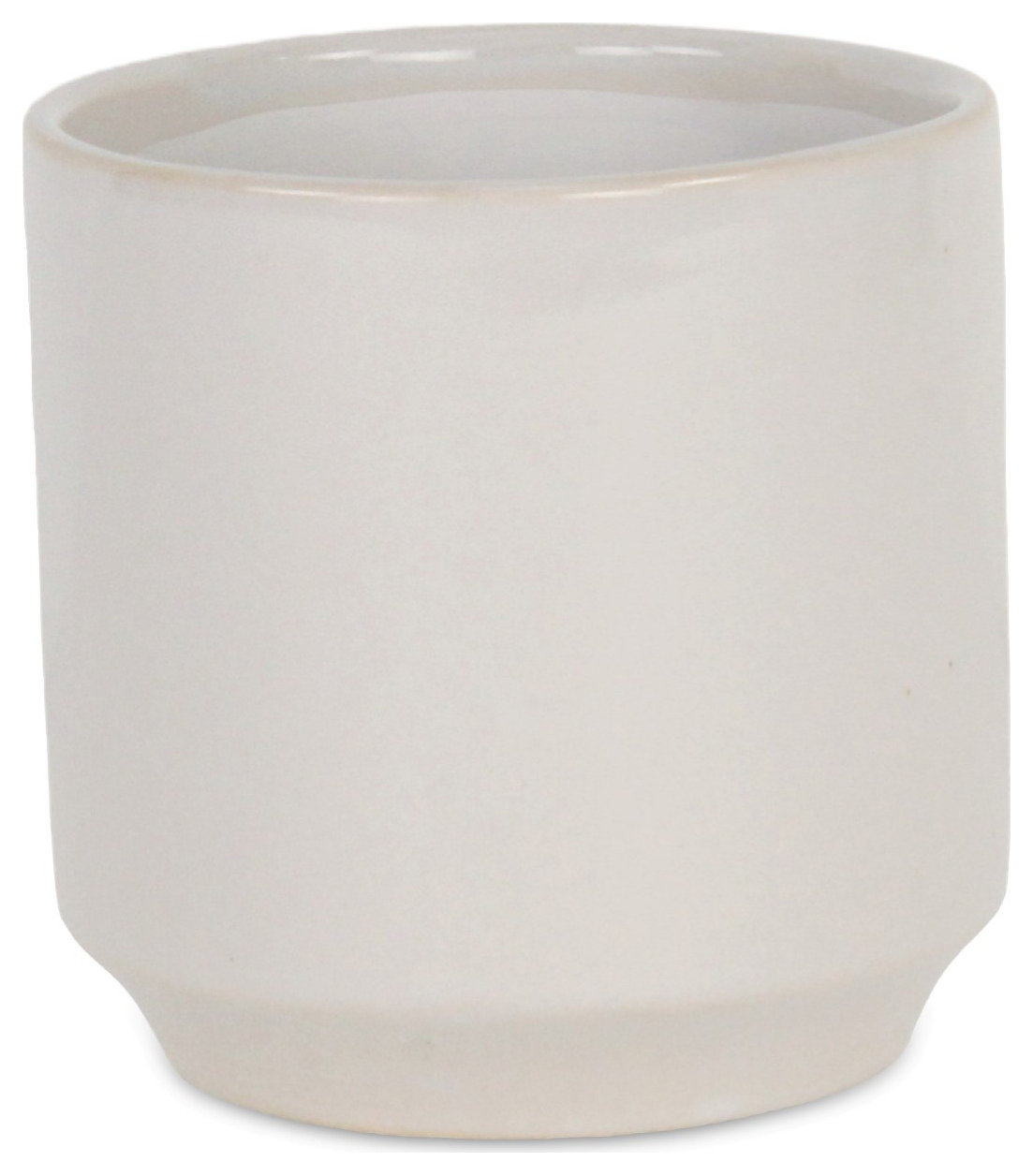 Elegant Off White Ceramic Pot - Medium - Transitional - Indoor Pots And ...