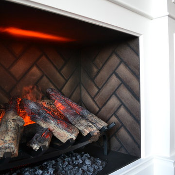Herringbone Brick Firebox - Photos & Ideas | Houzz