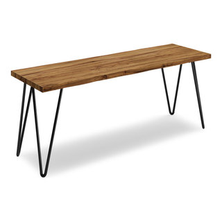 Colton Solid Mango Wood Bench - Industrial - Accent And Storage Benches ...