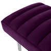 53" Purple And Silver Upholstered Velvet Bench - Midcentury ...