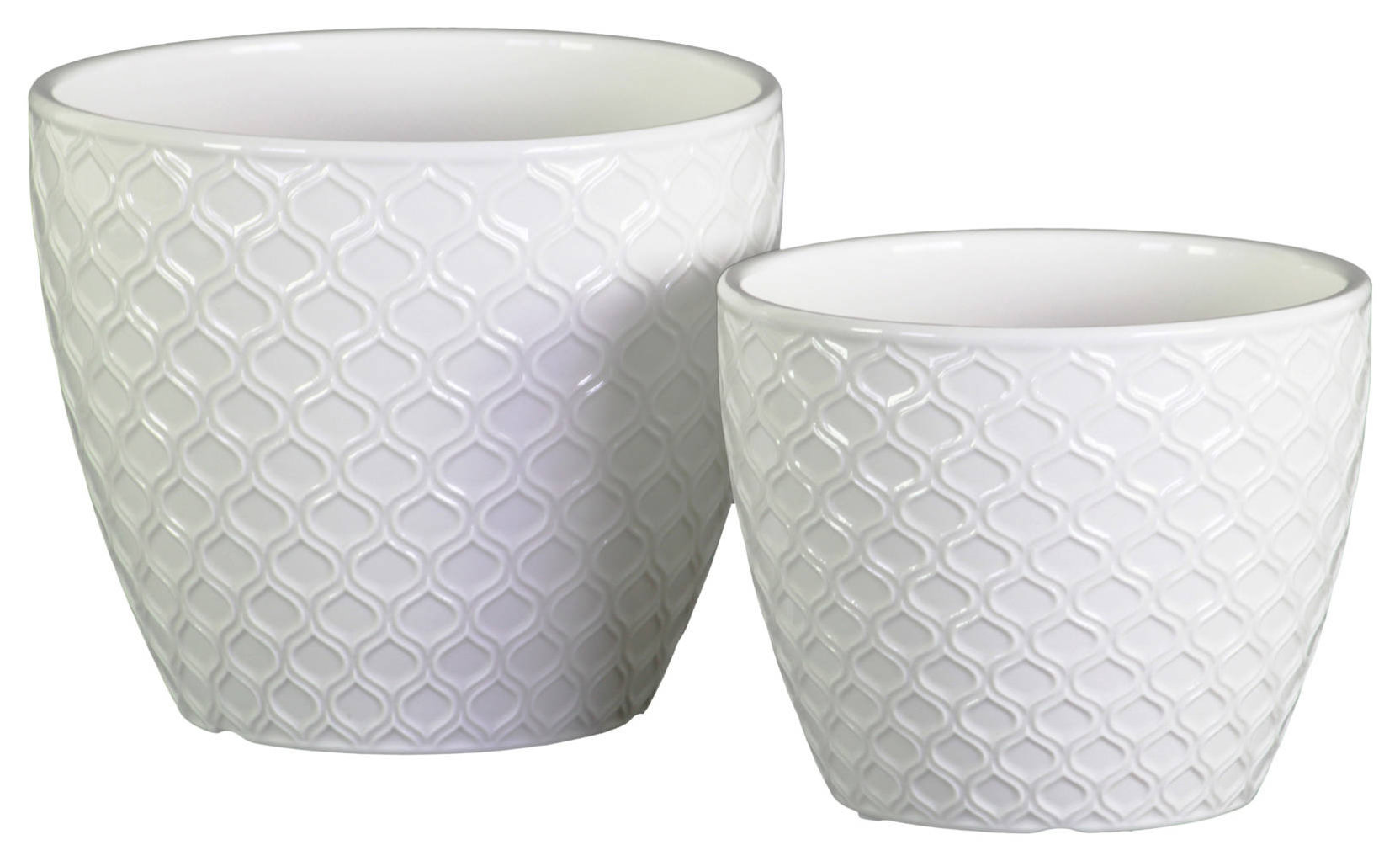 Kevin 2-Piece Ceramic Pot Set, Glossy White - Transitional - Indoor ...