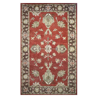 Ceres Red Rug Handtufted With New Zealand Wool, 1.6 X 1.6 - Traditional - Rugs - by Moti | Houzz