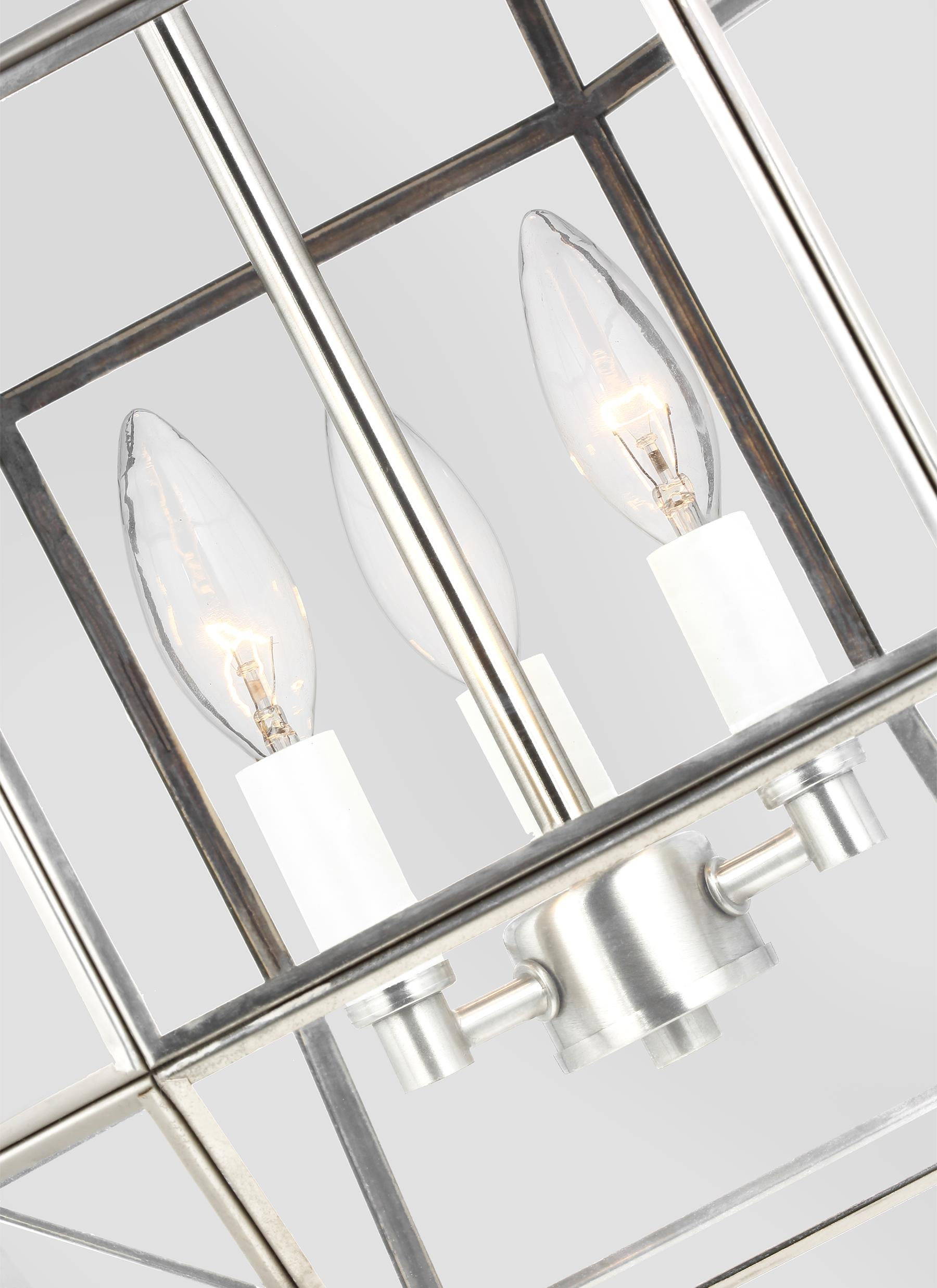 Morrison Small Three Light Lantern, Brushed Nickel - Transitional ...