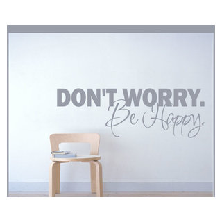 Don't worry be happy Vinyl Wall Decal, 42 in. - Contemporary - Wall ...
