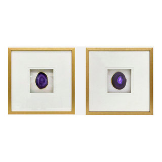 Sagebrook Home 70148-02 20"x20" Framed Agate, 2-Piece Set, Purple ...