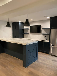 Modern island with an X on the end.