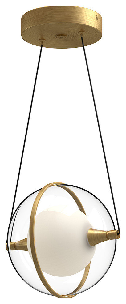 Aries 8" Pendant Brushed Gold 120" Wire 120V Triac/Elv Led 3000K 90Cri ...