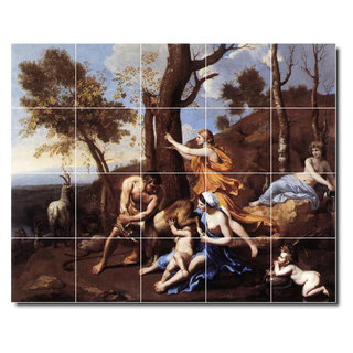 Nicholas Poussin Mythology Painting Ceramic Tile Mural #152, 60" Wide x ...